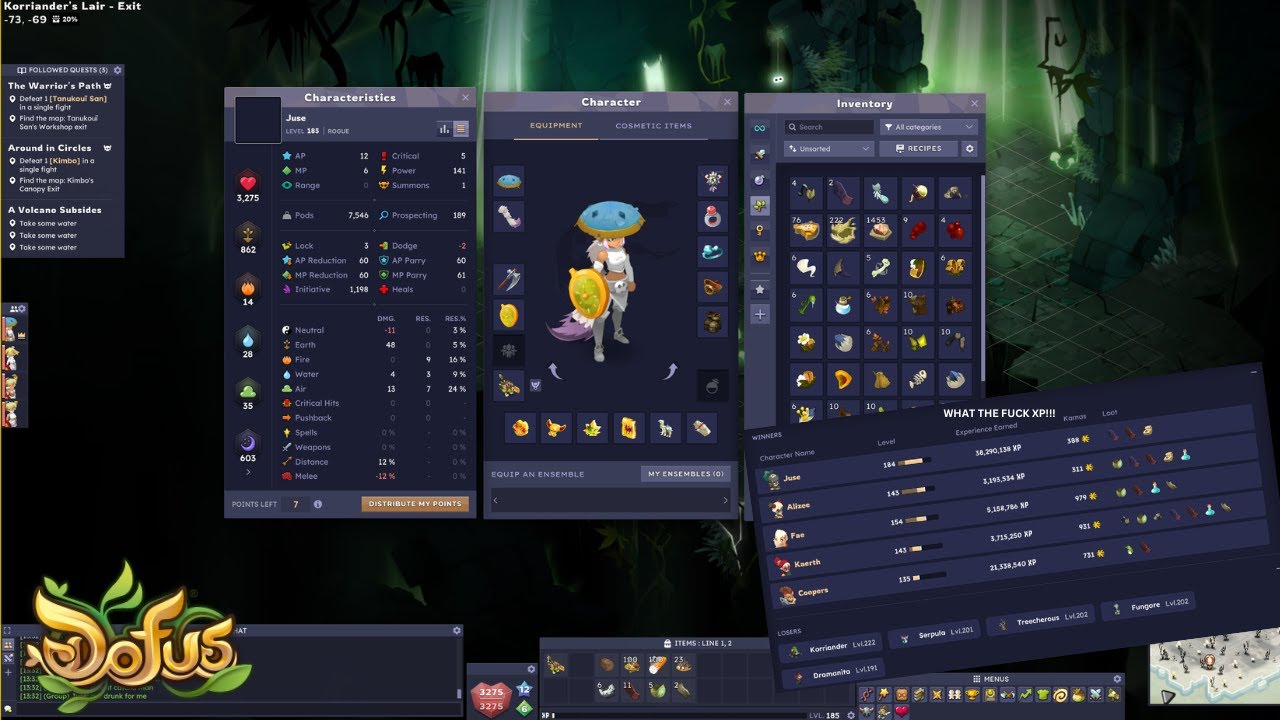 Korriander B5 Double Chal INSANE XP (184 Rogue PoV) - DOFUS UNITY BETA ...