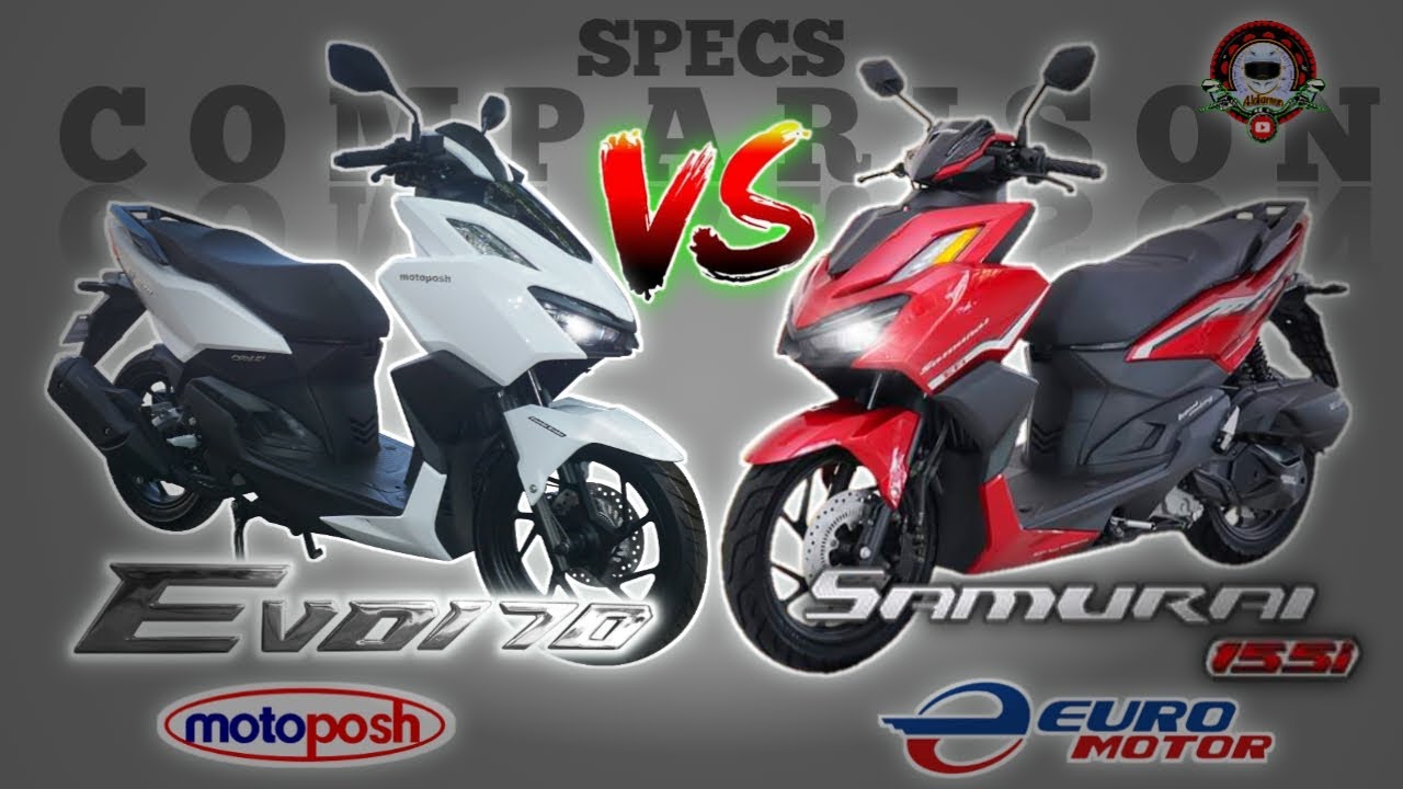 MOTOPOSH EVO 170 vs EURO SAMURAI 155i SPECS COMPARISON - YouTube