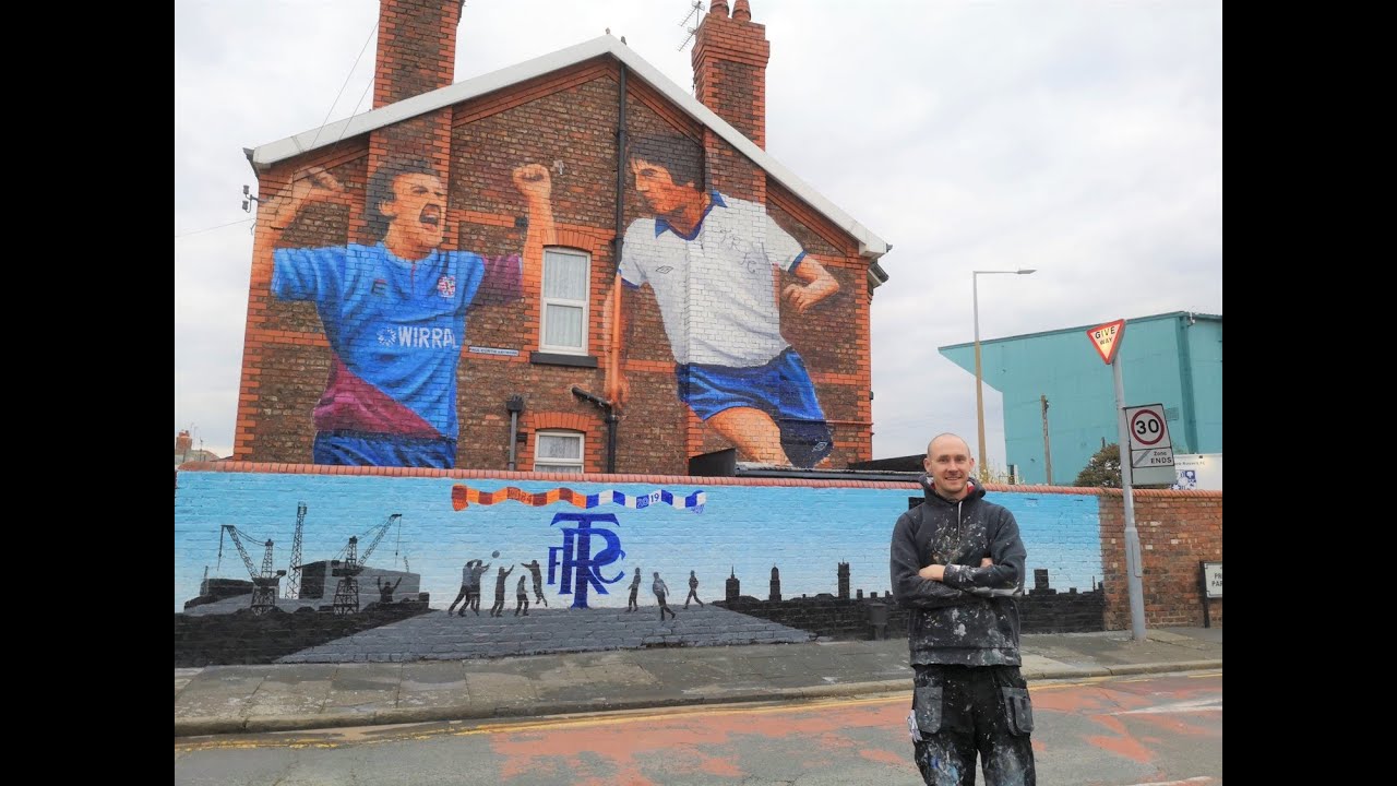 Tranmere Rovers Street Art - Ian Muir and Ray Mathias - YouTube
