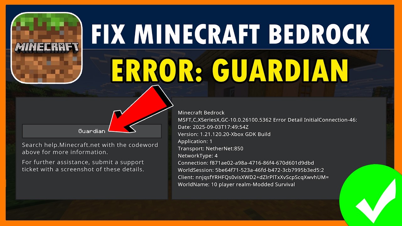 How To Fix Minecraft Bedrock Error Code: Guardian - YouTube