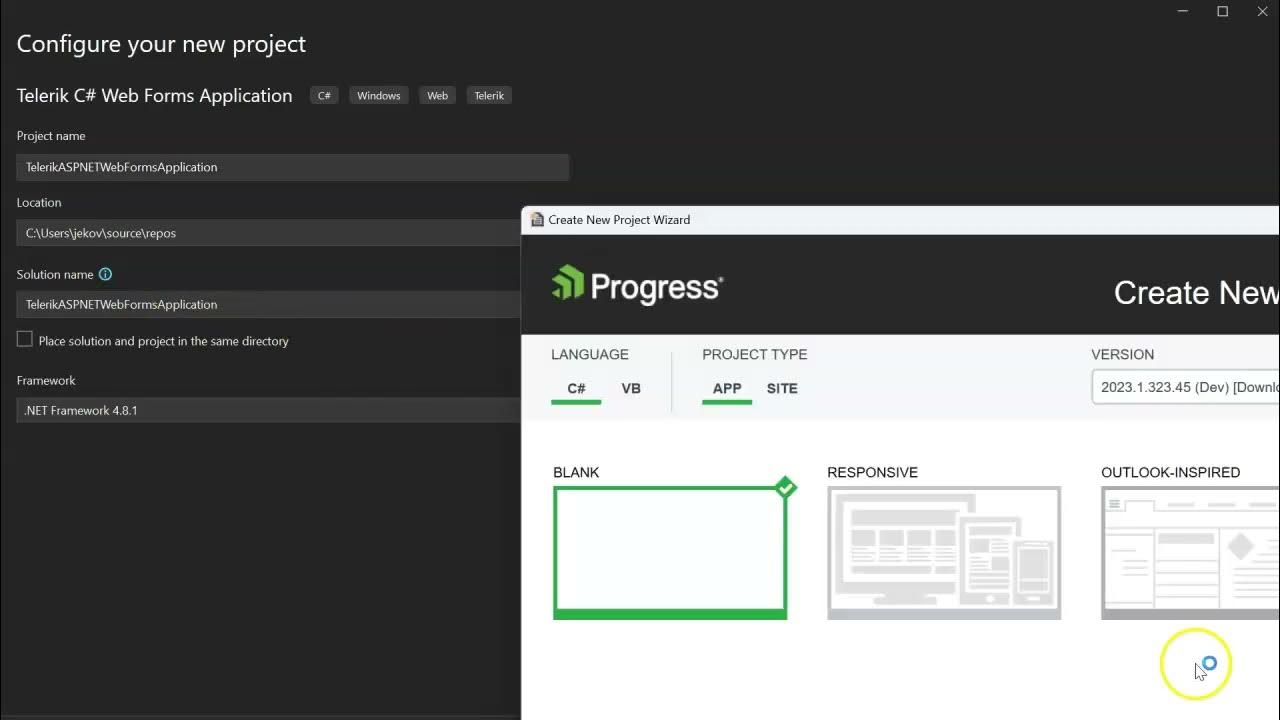 Create a Telerik ASP.NET Web Forms Application project - YouTube