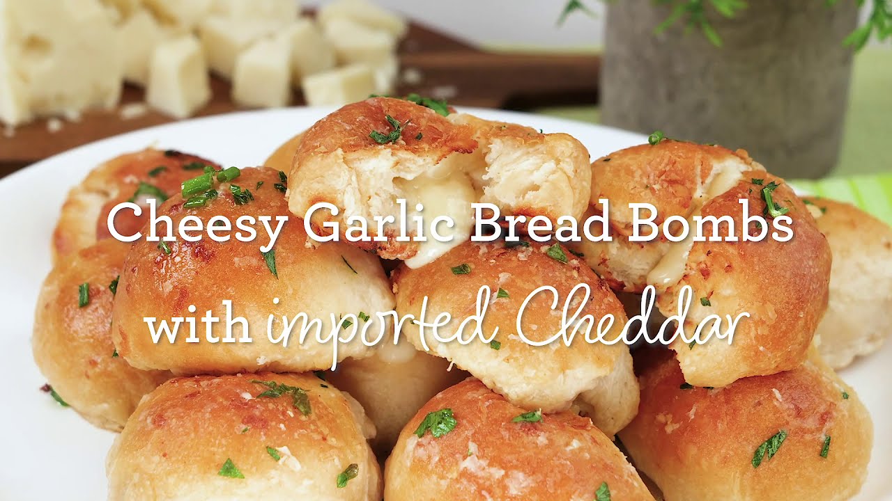Cheesy Garlic Bread Bombs with imported Cheddar - YouTube