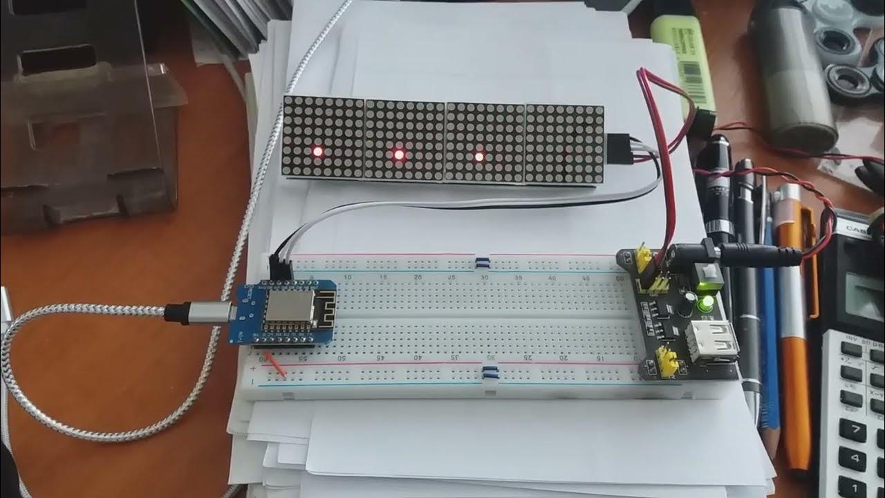 4fach 8x8 LED Matrix Laufschrift Max7219 #01 4x8x8 LED 7219 Test ino ...