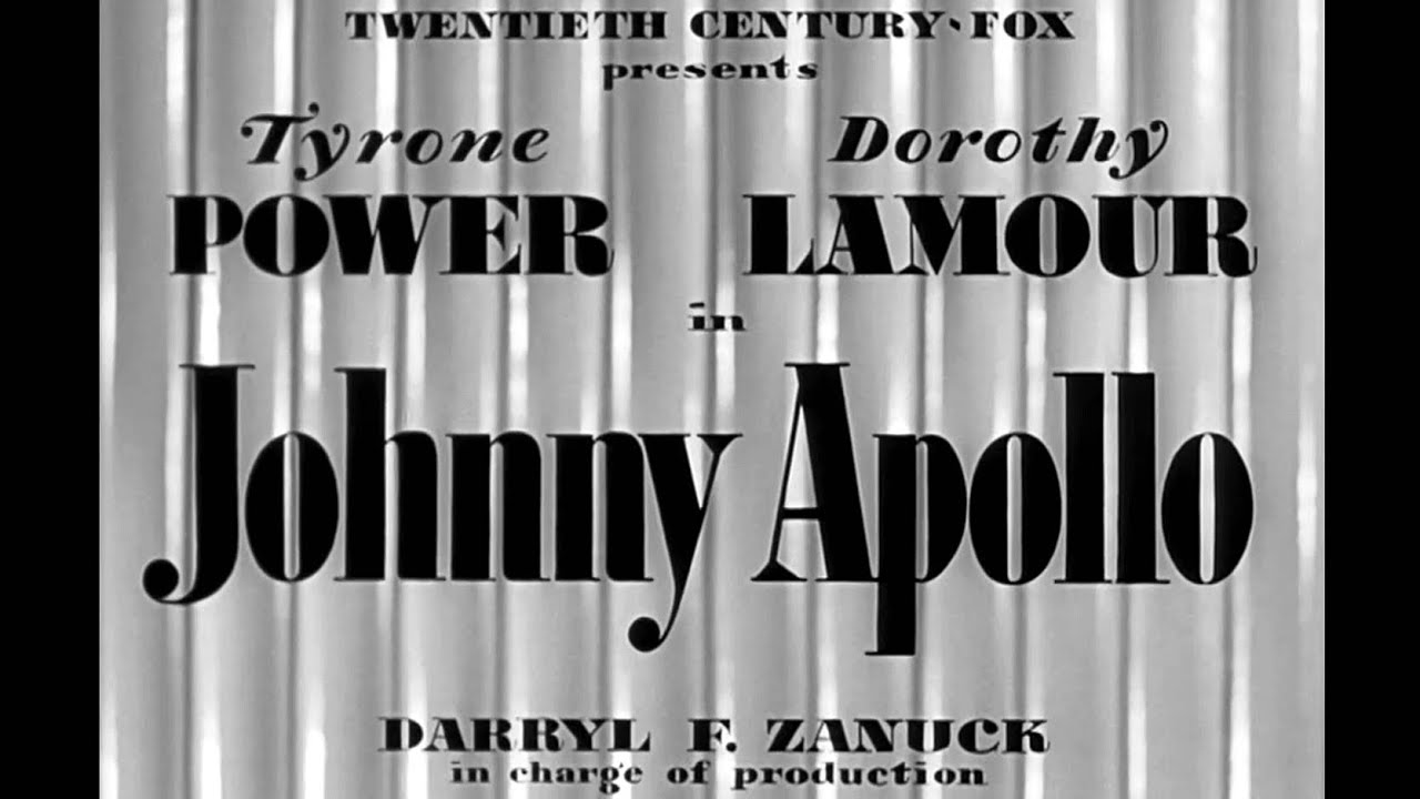 Johnny Apollo (1940) - Tyrone Power, Dorothy Lamour - Film-Noir/日本語字幕無し ...