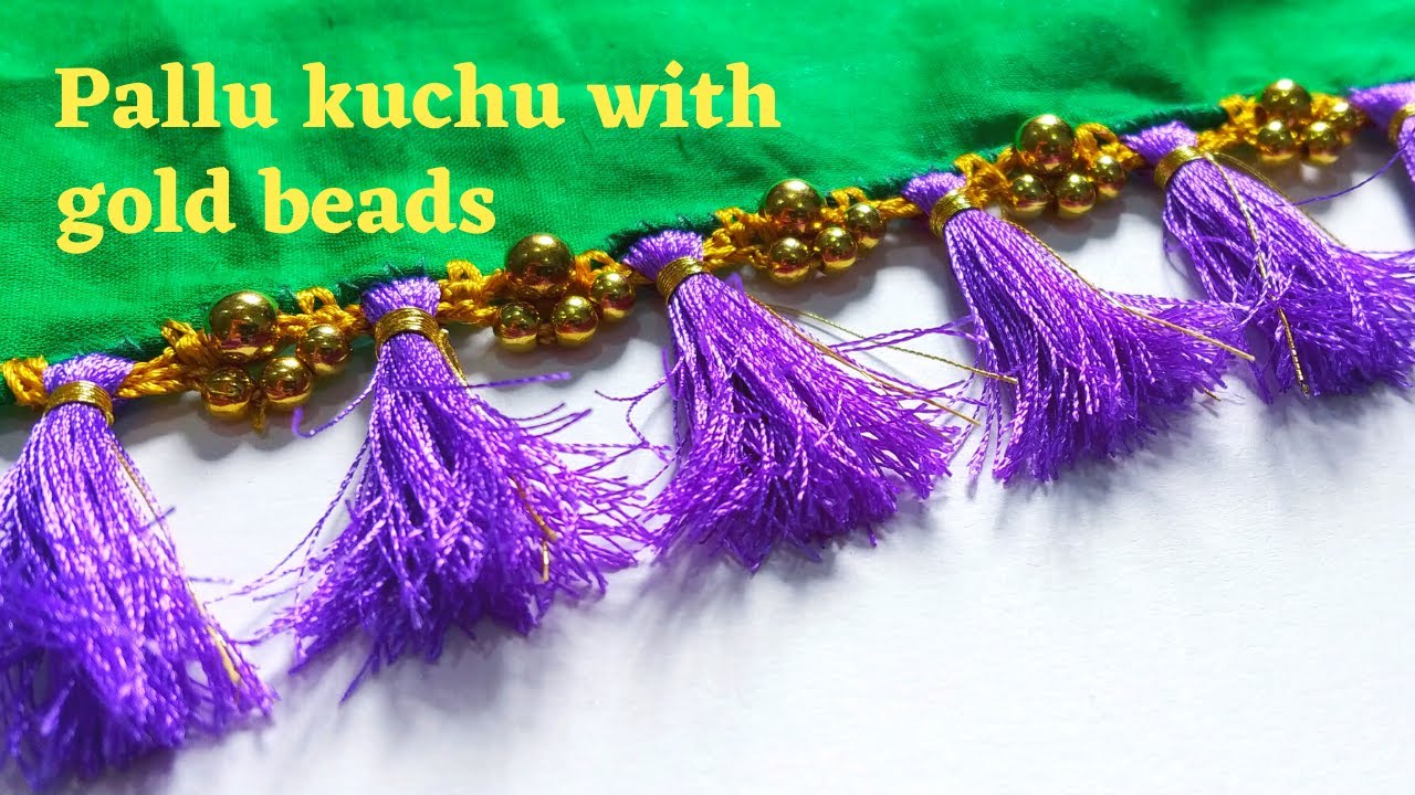 SiM || Saree pallu kuchu with beads/ Trendy pallu kuchu/ Simple and ...
