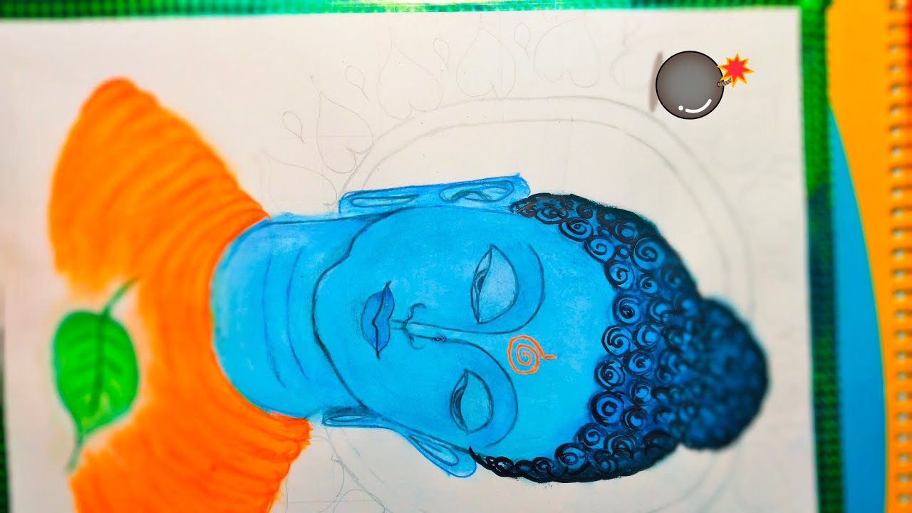 How to draw lord Buddha part 2 ♥️🎉|| beautiful painting🖌️subscribe for ...
