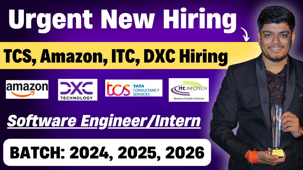 🔥TCS, DXC, ITC, Amazon Biggest Hiring Announced | Off Campus Drive 2024 ...