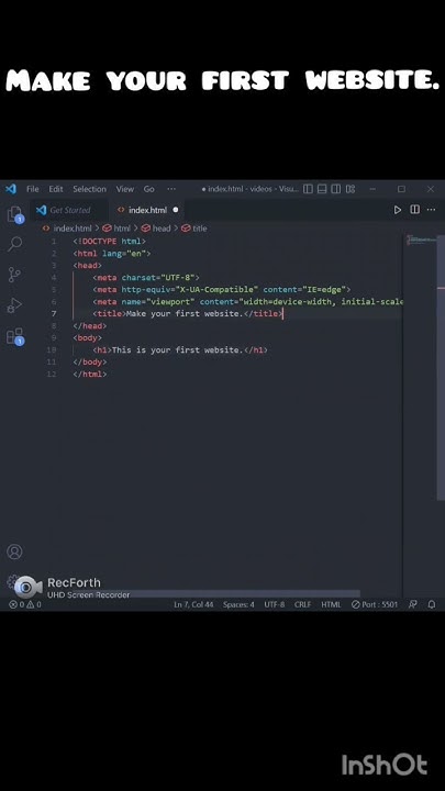 Make your first website.#shorts #shortvideo #code #webdesign #web #trending - YouTube