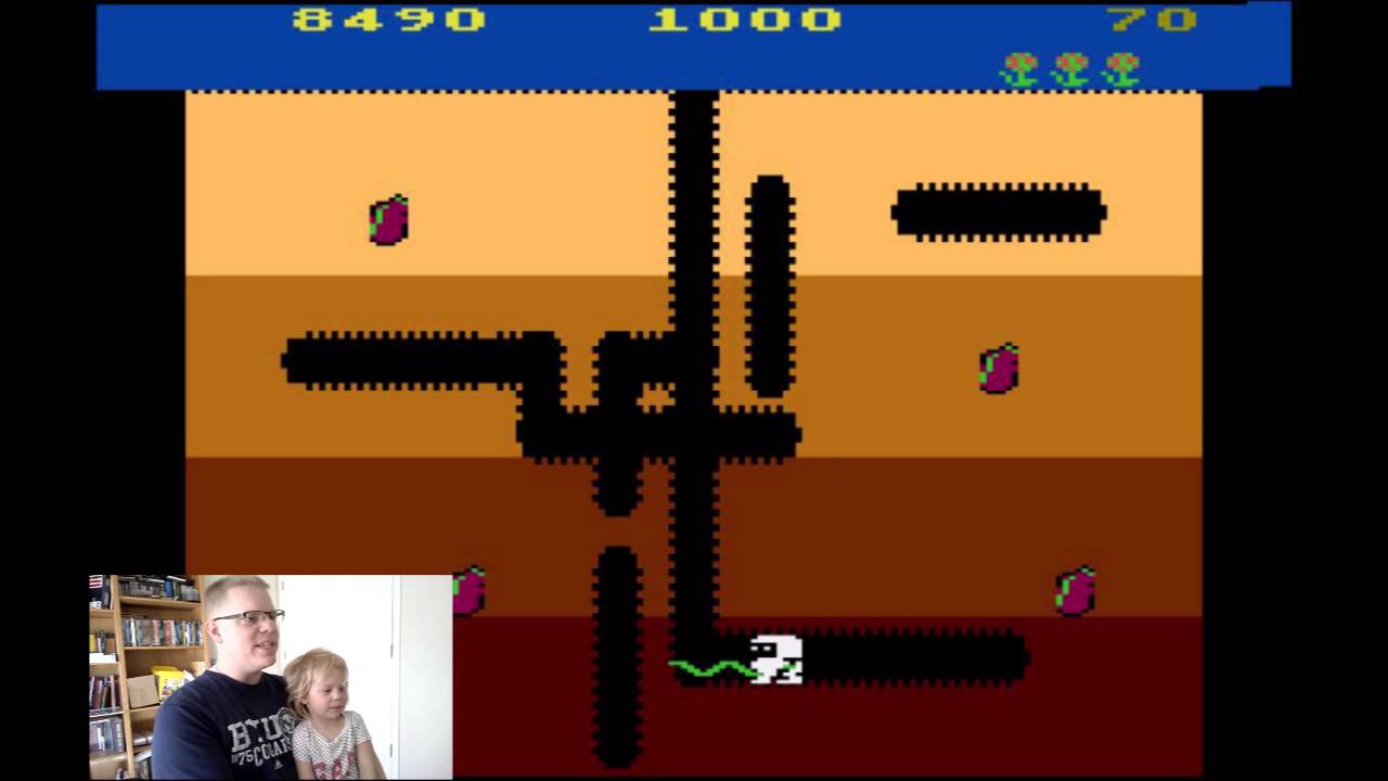 Dig Dug (Atari 8-bit) Let's Play With Kids - YouTube