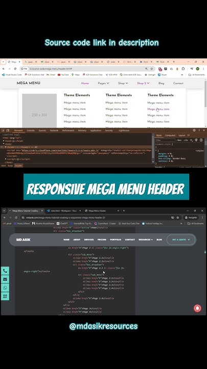 Responsive Mega Menu Header| HTML + CSS + JavaScript #shorts - YouTube