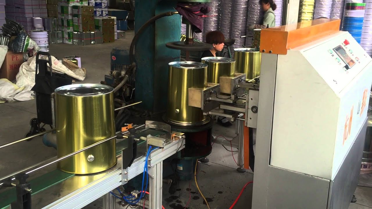 automatic 5 gallon can making line - YouTube