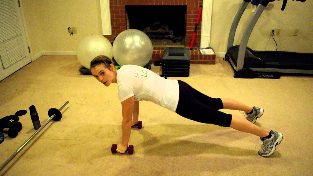 Push-Up to Plank and Row with Twist - YouTube