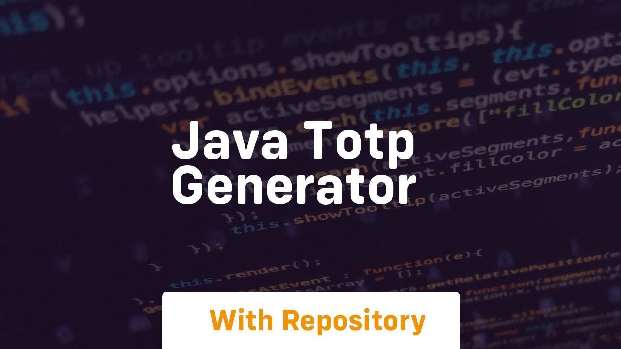 java totp generator - YouTube