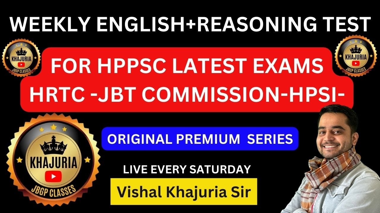 ENGLISH & REASONING weekly Test for Hrtc Conductor | Jbt commisson ...