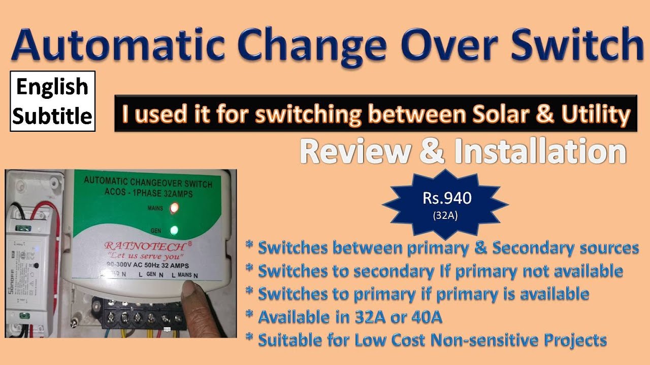 Automatic Change Over Switch | Automatic Transfer Switch | ATS ...