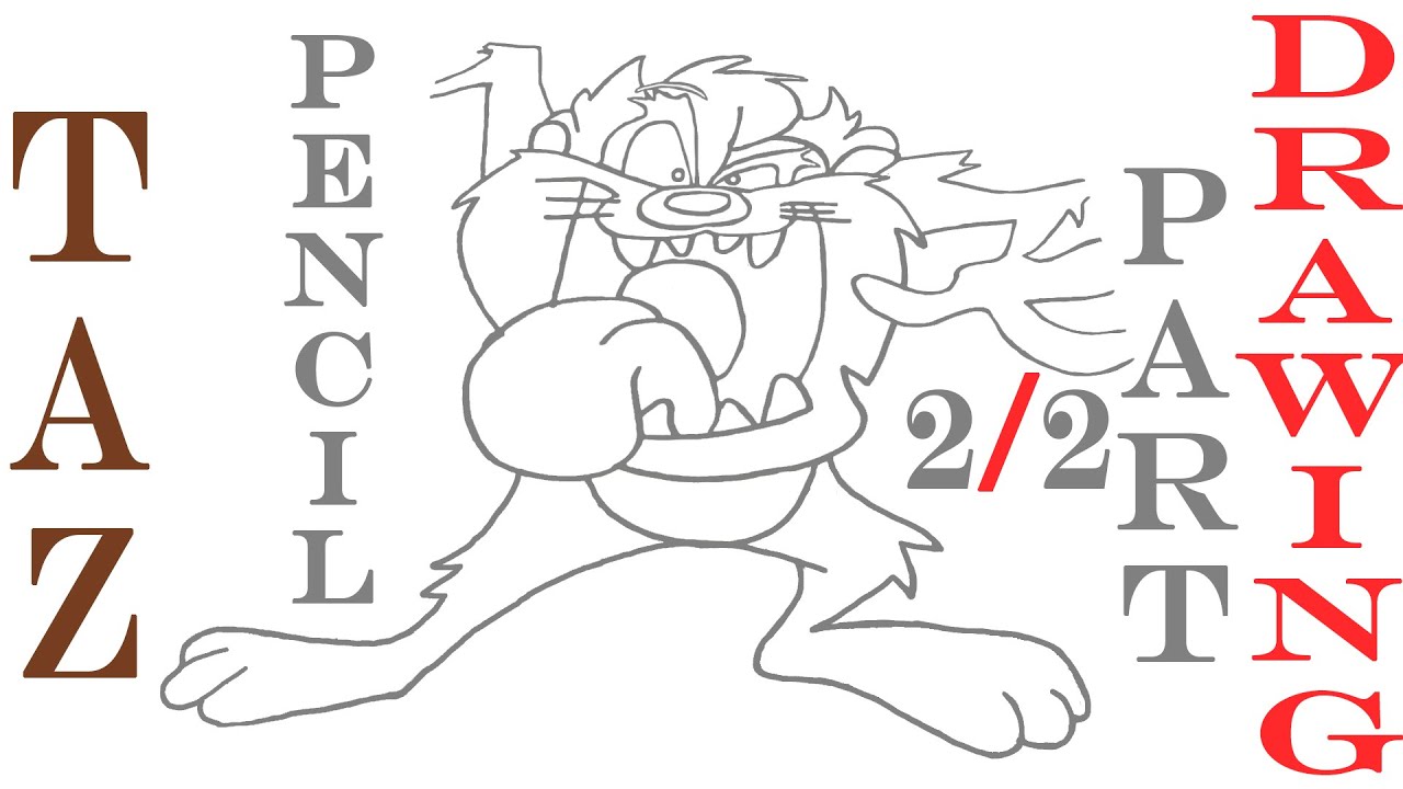 How to Draw TAZ/Tasmanian Devil Step by Step Easy | Looney Tunes ...