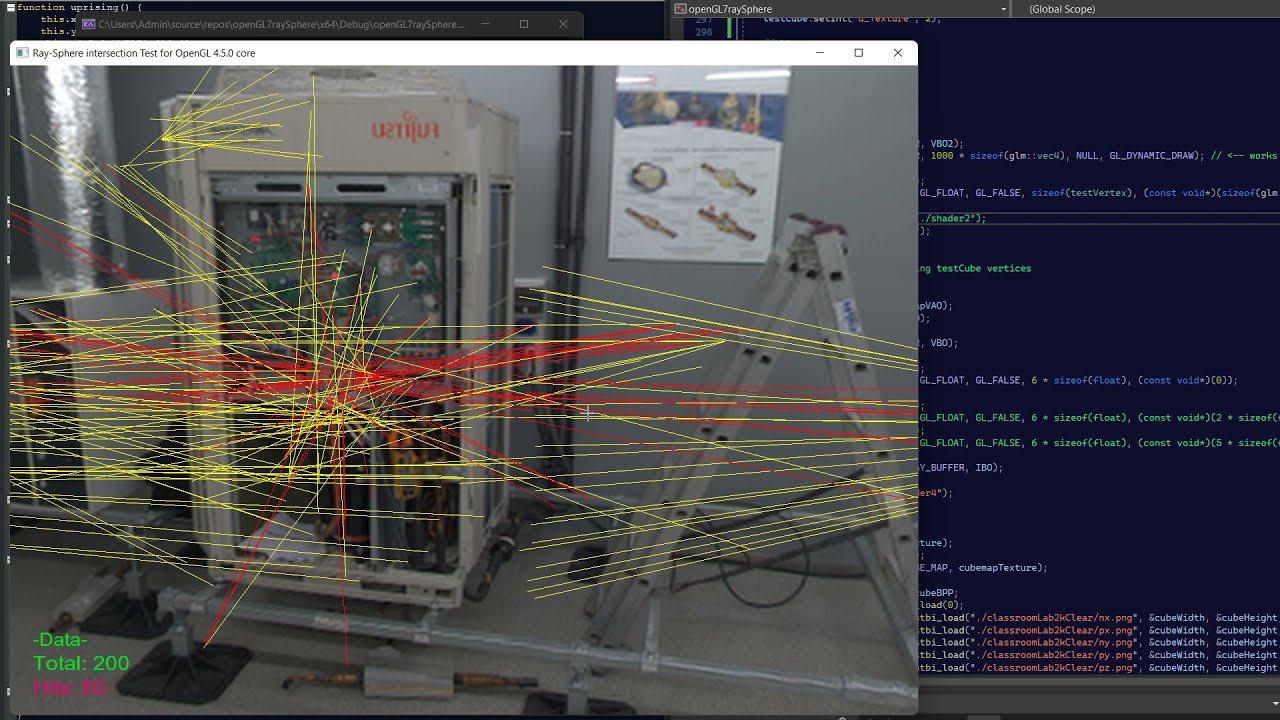 Ray Casting With Mouse Click And Ray Sphere Intersection Test For Opengl 450 C Youtube