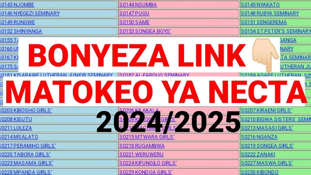 BOFYA HII LINK KUTAZAMA MATOKEO YA KIDATO CHA PILI NA DARASA LA NNE 2024/2025 - YouTube