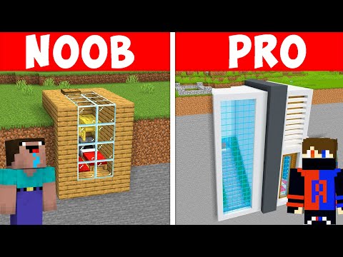 NOOB vs PRO: Modern Mountain House in Minecraft