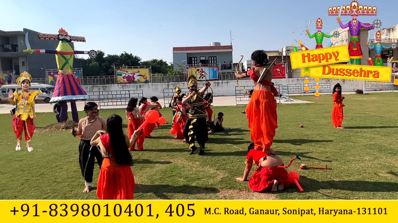 The Pushp World School, Ganaur celebrated Dussehra in the school with ...
