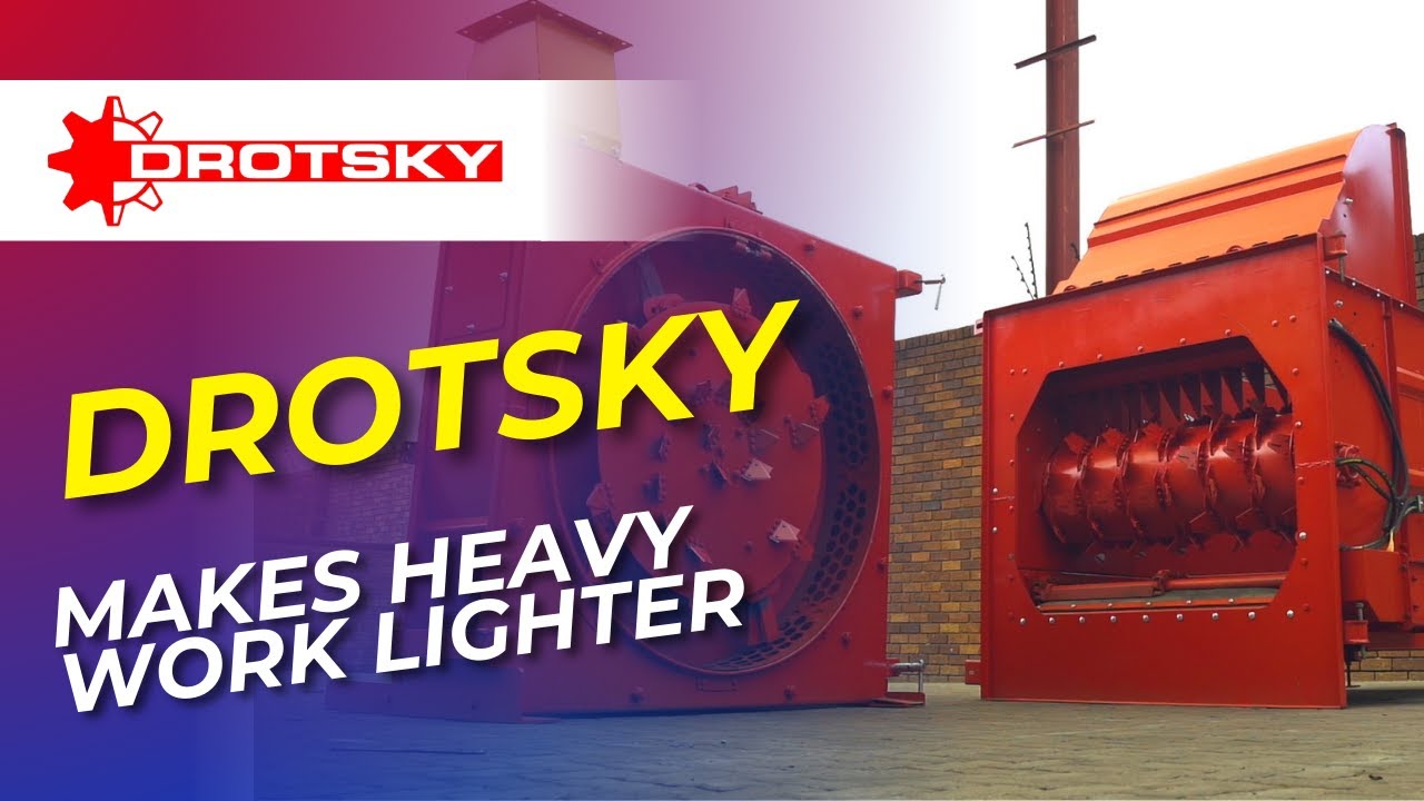 Drotsky makes heavy work lighter with the M100 hammer mill - YouTube