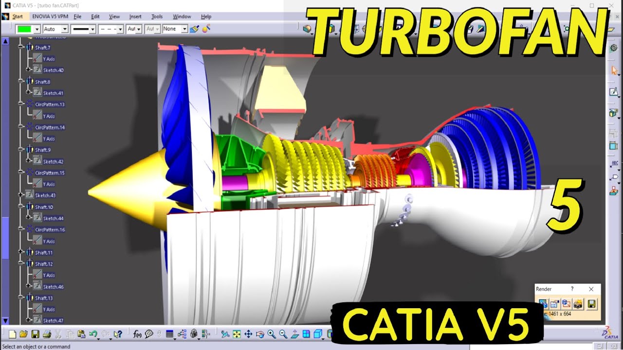 TURBOFAN DESIGN IN CATIA | Part -05 | TURBINE IN CATIA | CATIA ...