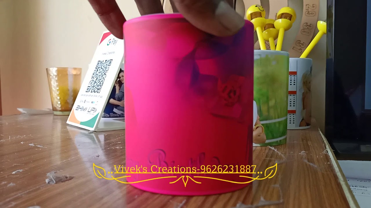 Soft touch mug / pink color mug by Vivek's Creations - YouTube