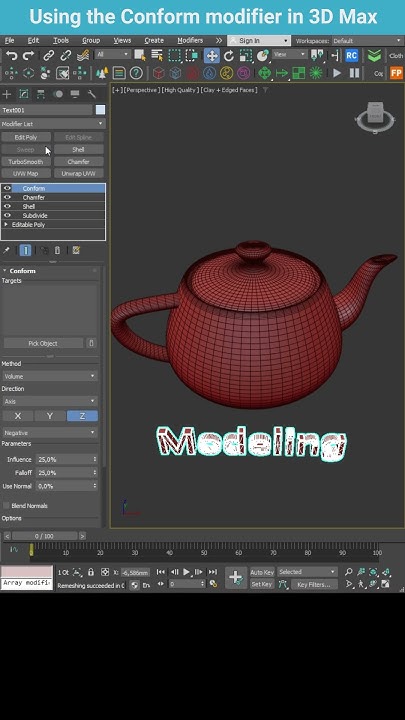 Mastering the Conform Modifier: Wrapping 3D Text Around Objects in 3ds Max #shorts #3dsmax - YouTube