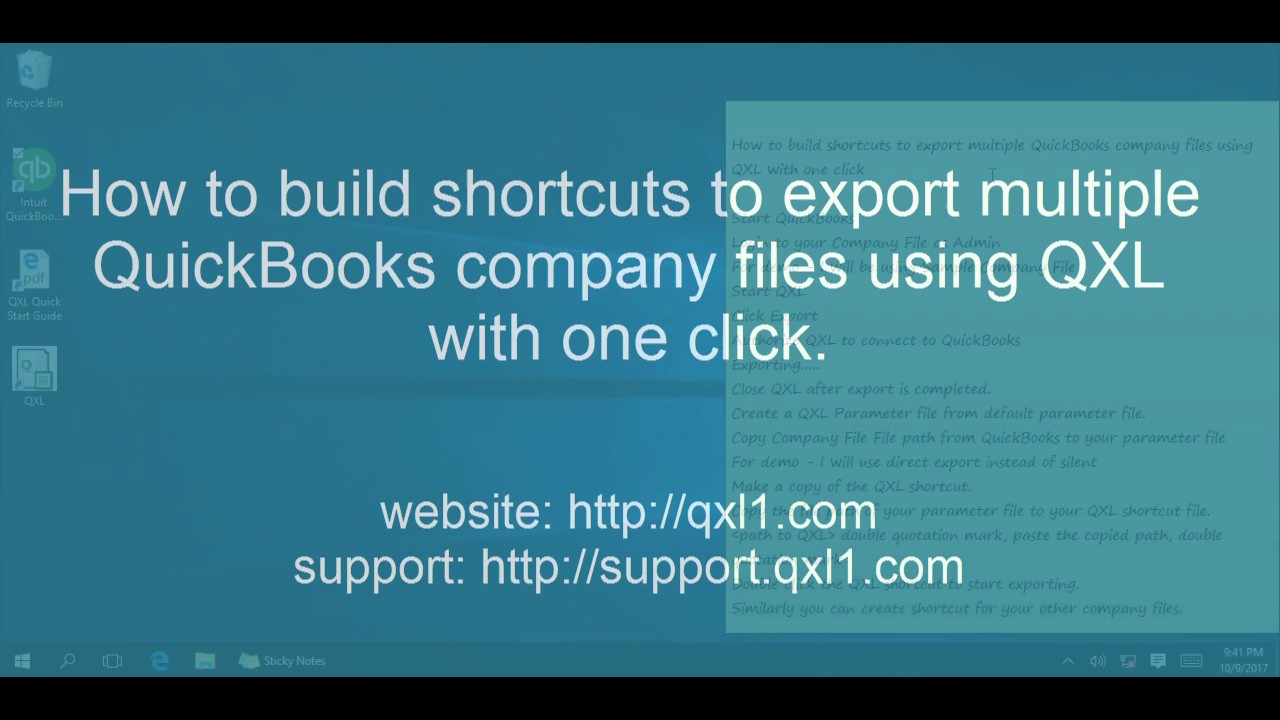 How to build shortcuts to export multiple QuickBooks company files ...