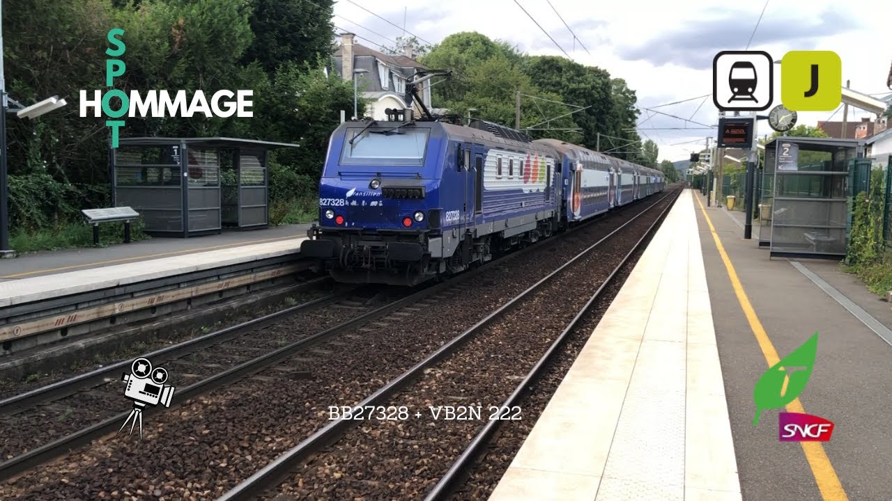 Transilien Ligne J BB27328 et VB2N 222, Transilien SNCF - YouTube
