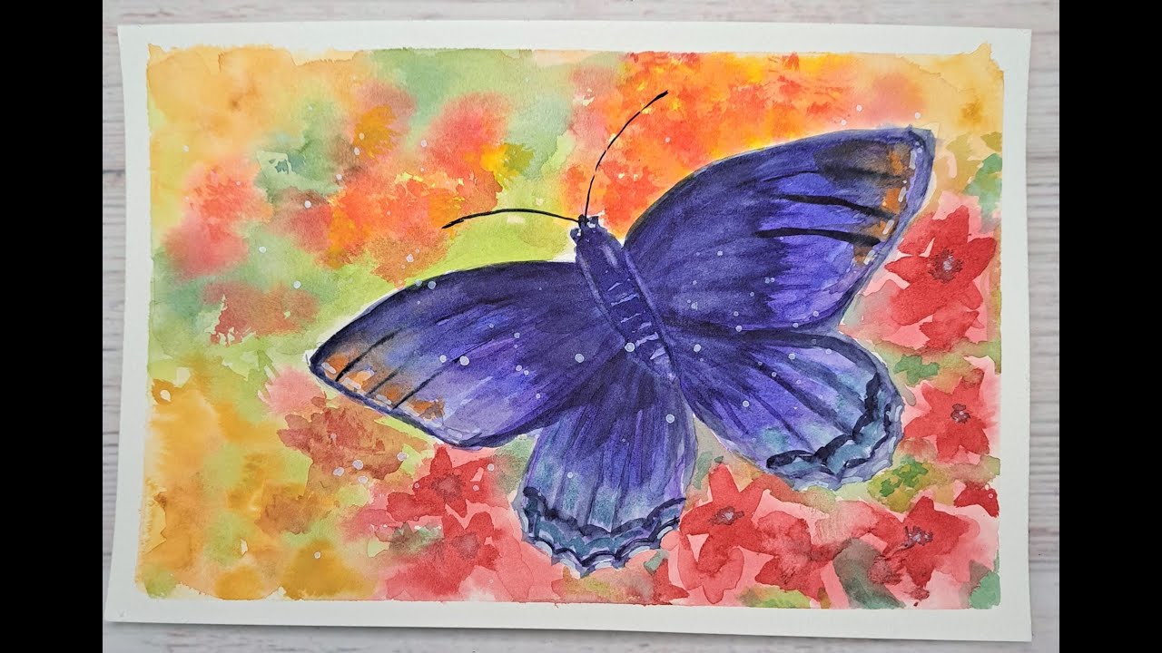 Easy Watercolor Butterfly - YouTube