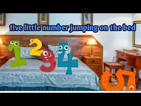 Five little numbers jumping on the bed| Numbers song | kids song of ...