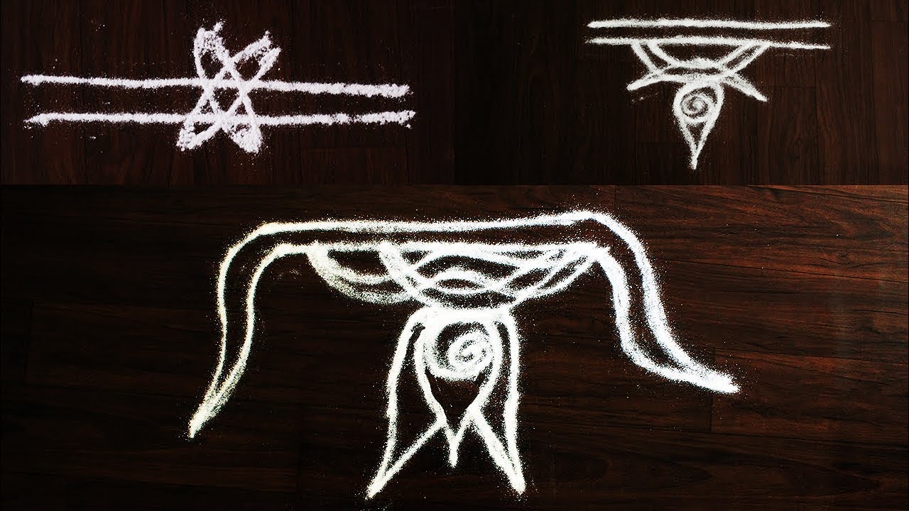 Simple Freehand Border Rangoli Design for Beginners – Border Kolam ...