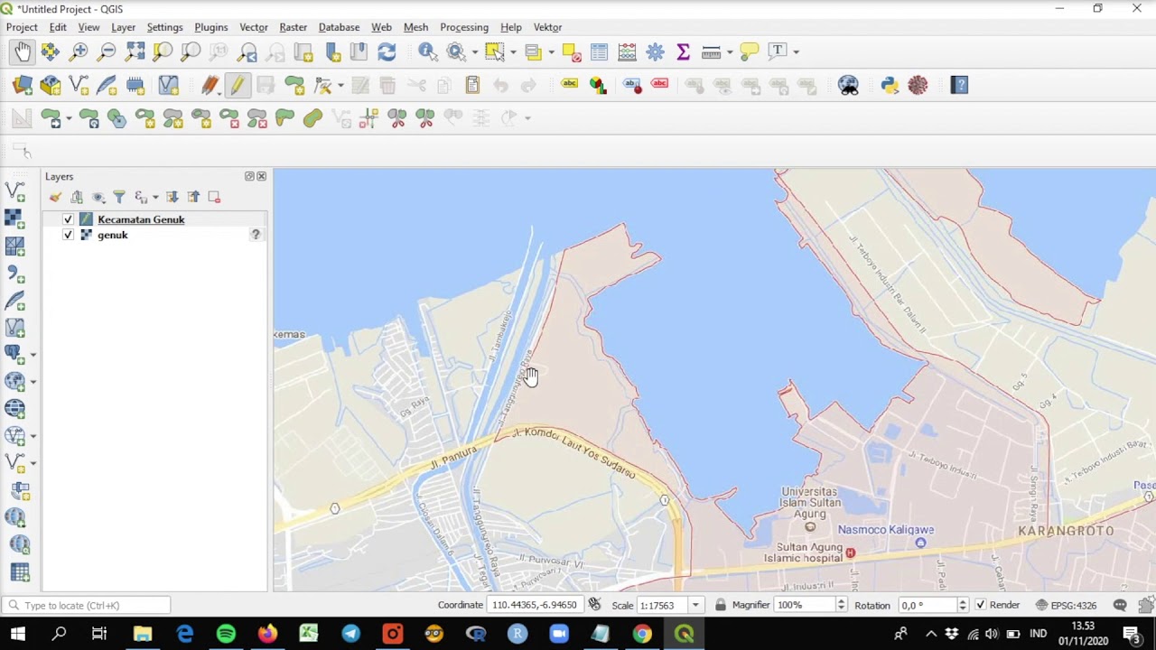Digitasi Peta dengan Qgis - YouTube