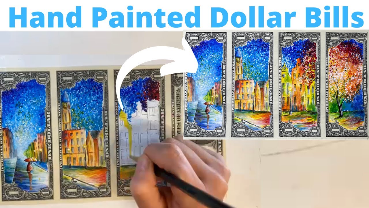 Rainy Night In Old Town by Lucia Crippa Art On Real Uncut Dollar Bills ...