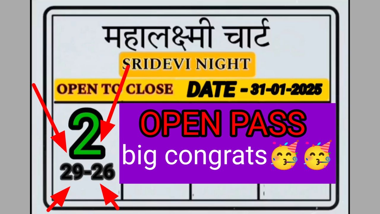 sridevi night 31/01/2025 || fix open today|| sridevi night trick ...