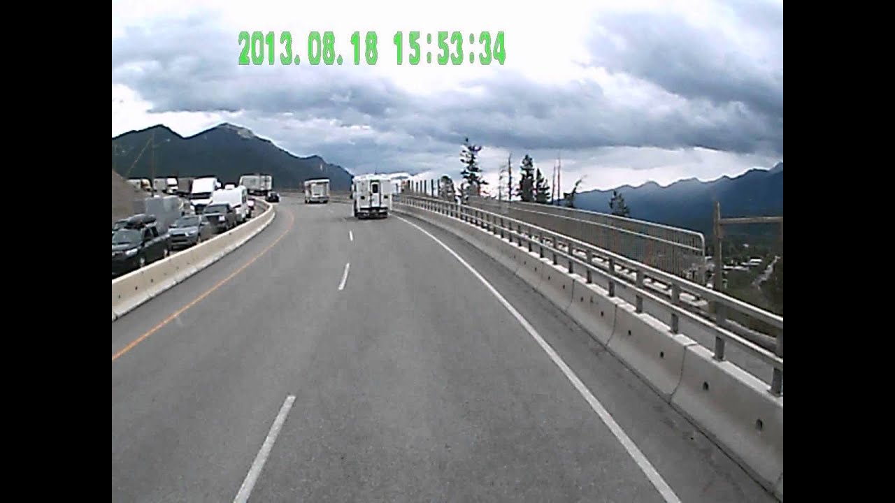 Golden, BC. Traffic backup from Rogers Pass accident, Saturday Aug. 17 ...