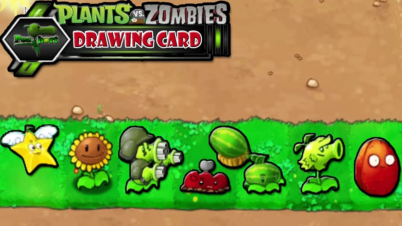 Plants Vs Zombies DRAWING CARD V1.0.2.1 l Adventure Day Level 1-1 to 1 ...