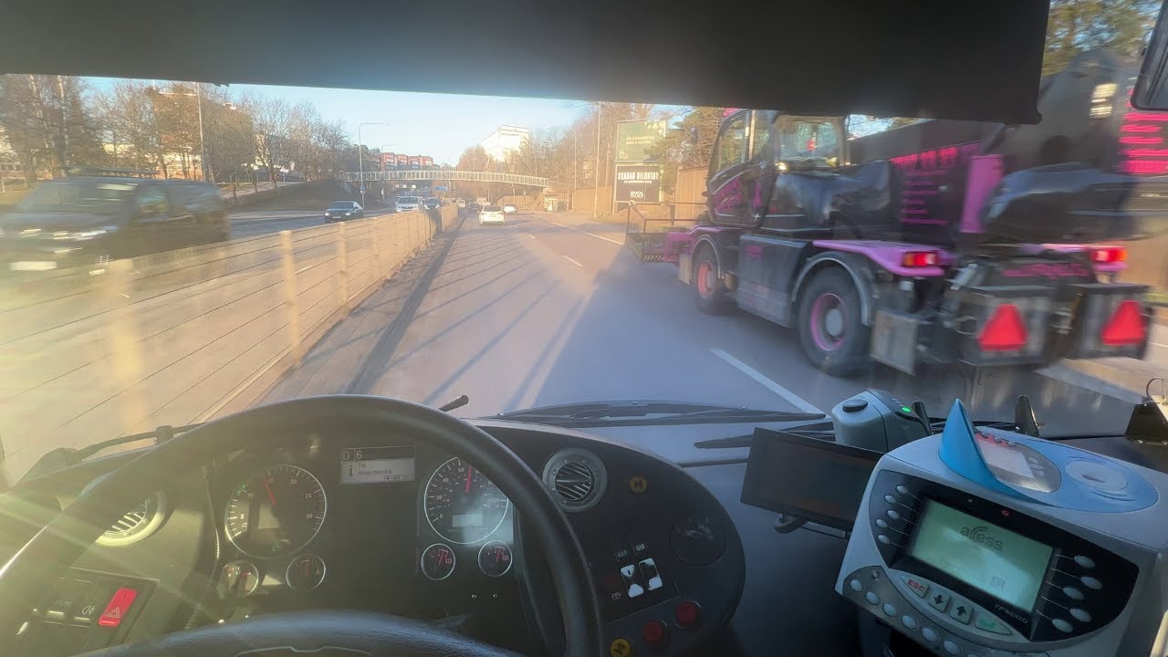 Bus Driving-Stockholm Sweden-POV-MAN Lion's City-To Huddinge - YouTube