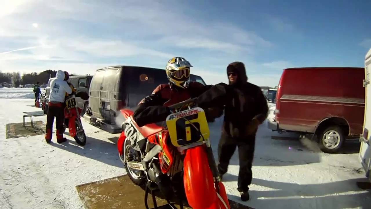 Stu and Marc 3hr Motorcycle Ice Race - YouTube