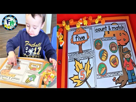 PRESCHOOL COUNT & MATCH ACTIVITY FOR FALL - YouTube