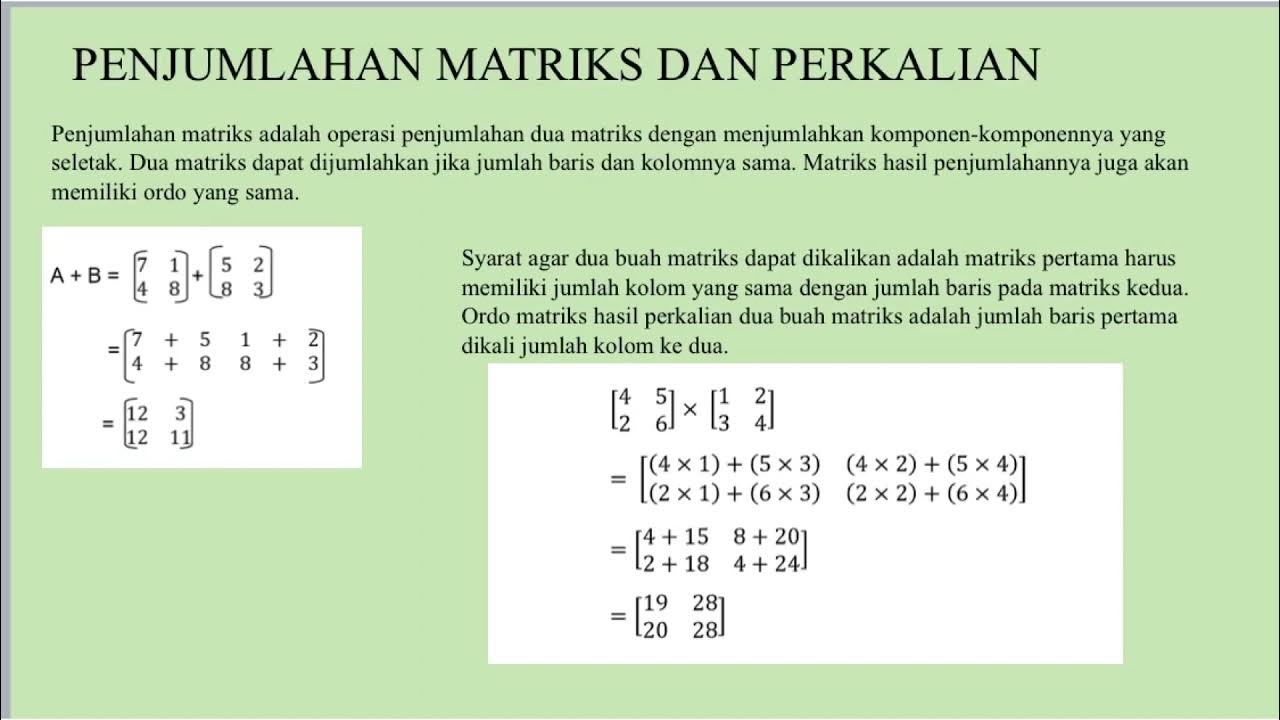 KONSEP DASAR MATRIKS - YouTube