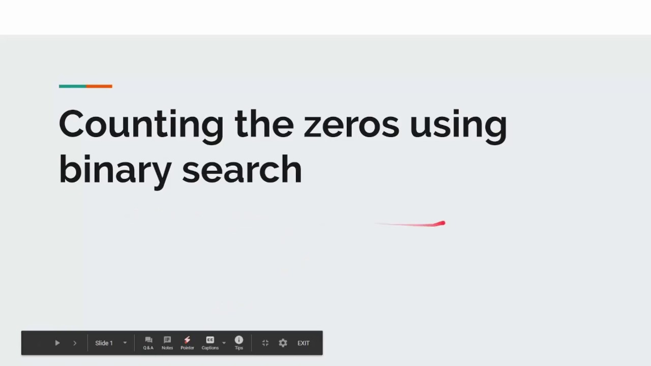Visual illustration: how to count the zeroes in an array using binary ...
