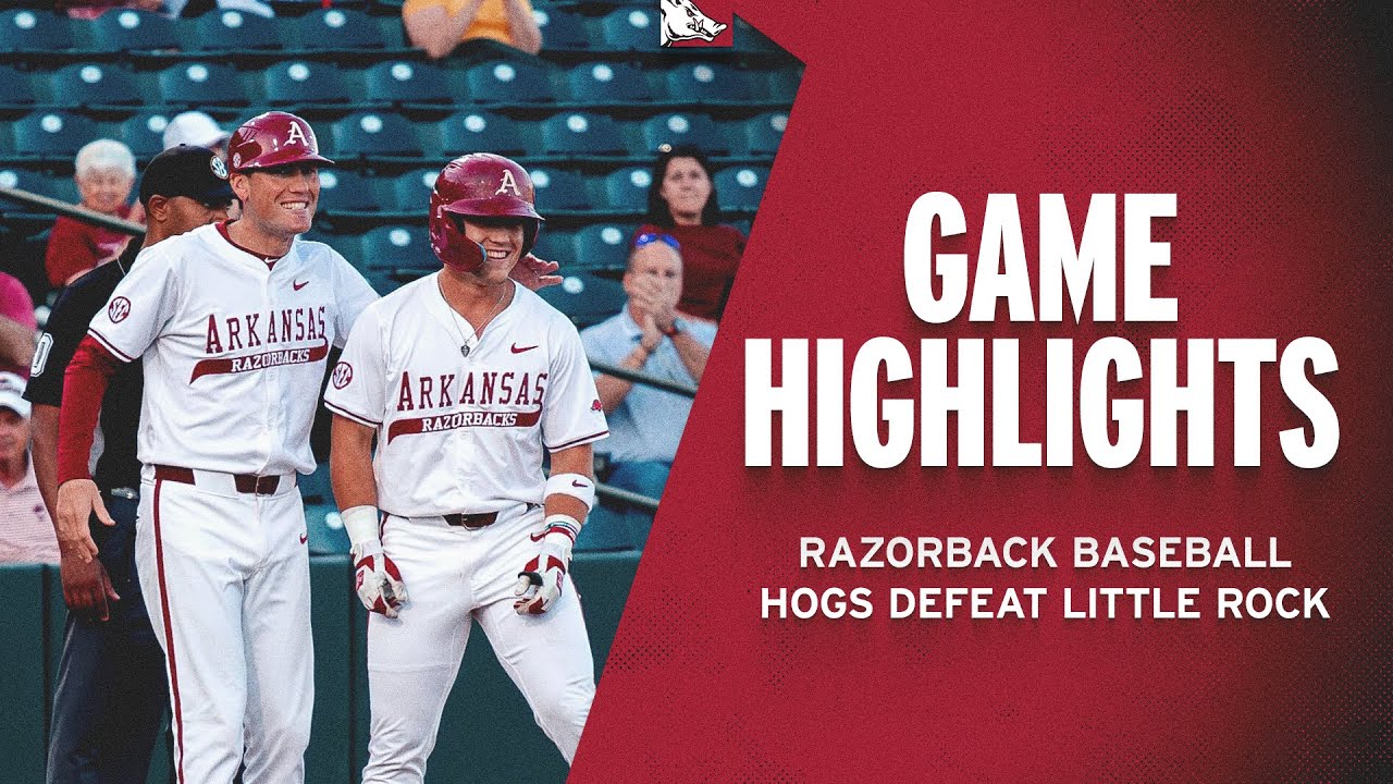 Highlights: Hogs Defeat Little Rock Trojans | RAZORBACK BASEBALL - YouTube