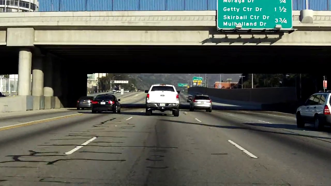 San Diego Freeway (Interstate 405 Exits 52 to 63) northbound - YouTube