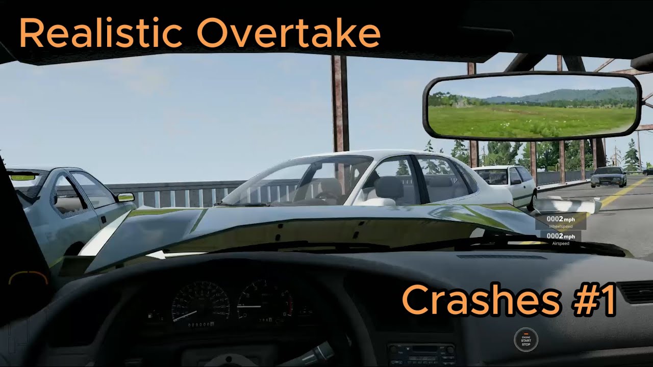 Realistic Overtake Crashes #1 #beamng - YouTube