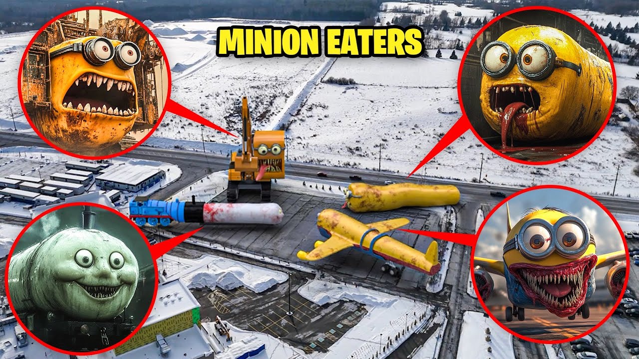 Drone Catches MINION.EXE EXCAVATOR, THOMAS TRAIN EATER, MINION TRAIN ...