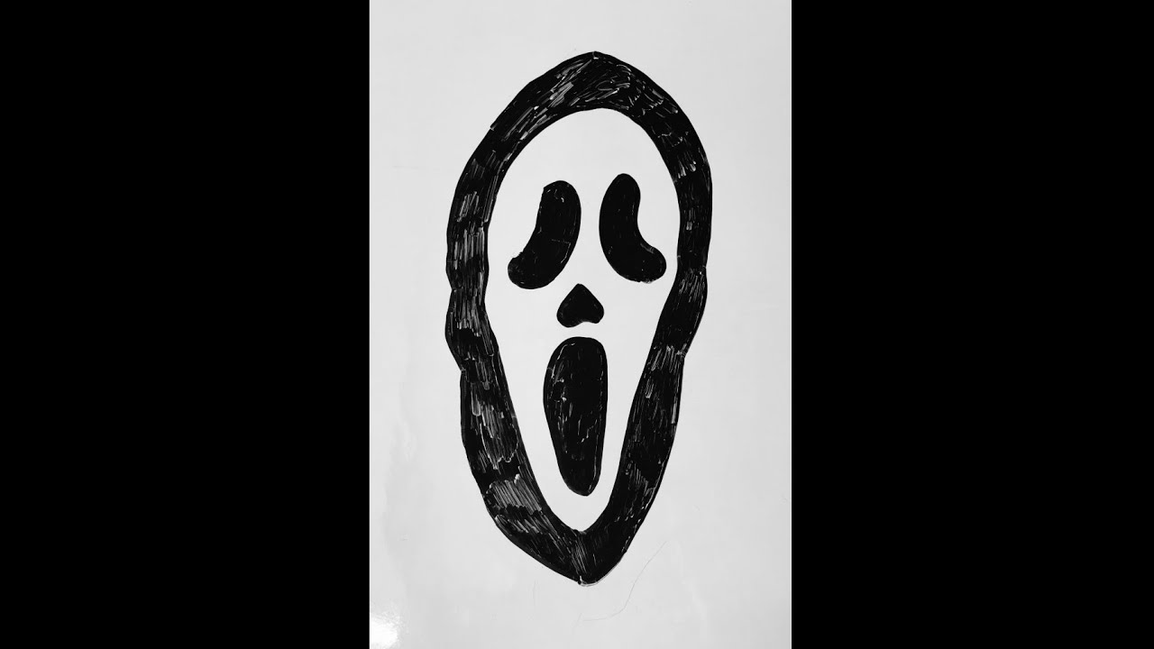 HOW TO DRAW A GHOST💀 ON WHITEBOARD | GHOST FACE DRAWING | SCARY ...