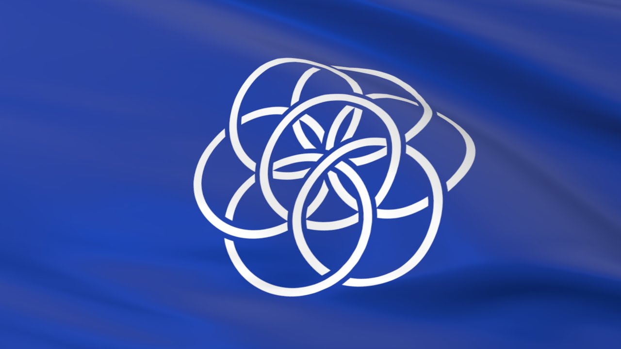 International Flag of Planet Earth waving in the wind - Flag animation ...