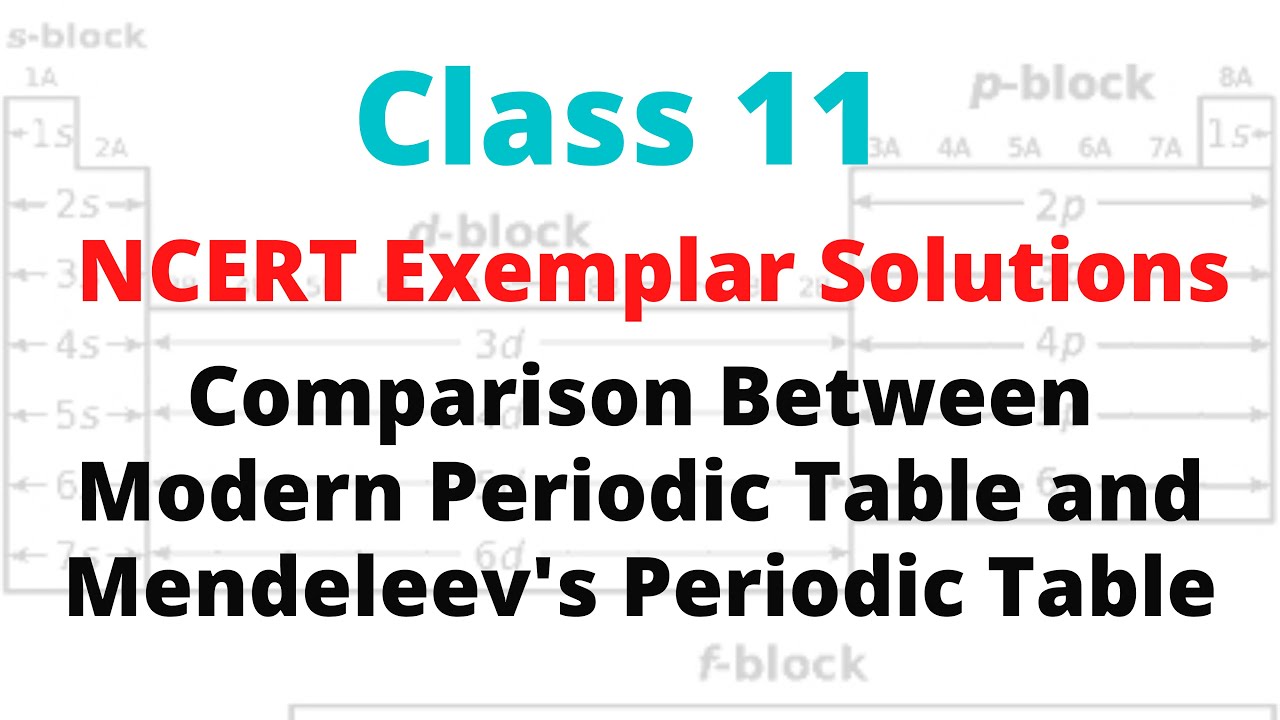 16. Comparison between modern periodic table and Mendeleev's periodic ...
